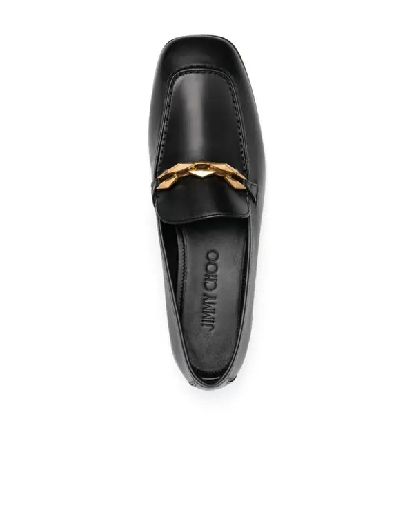 JIMMY CHOO Diamond Tilda Chain-detail Loafers - Black
