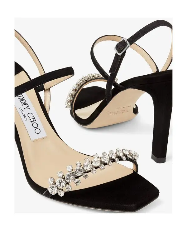 JIMMY CHOO Meira 85mm Crystal-embellished Sandals