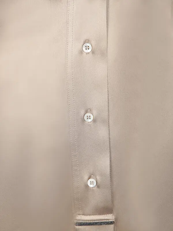 Brunello Cucinelli Short-sleeved Buttoned Blouse - Brown