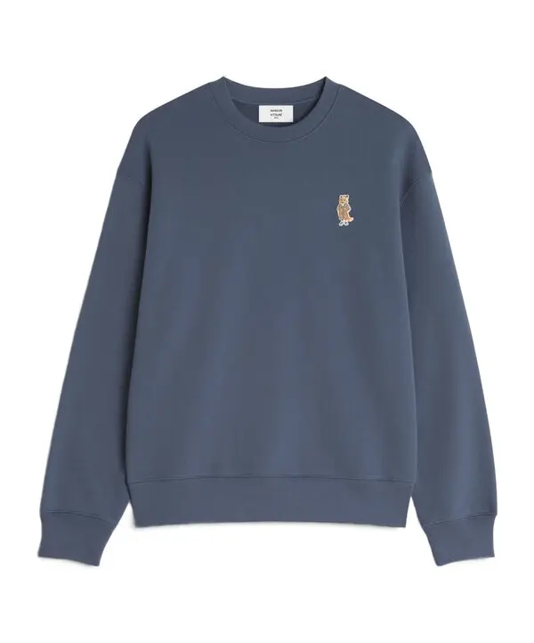 Maison Kitsuné Embroidered Fox Sweatshirt - Shadow Blue