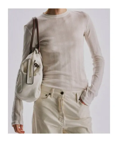 THE ROW Dantea Long Sleeve Crewneck Top - Ivory