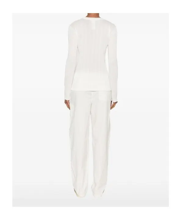 THE ROW Dantea Ribbed Long-sleeve T-shirt - Ivory