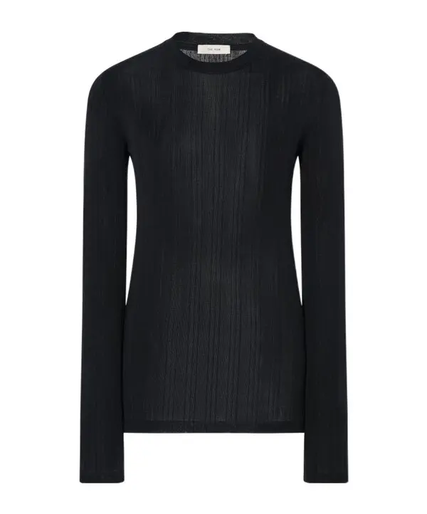 THE ROW Dantea Long-sleeved Crewneck Top - Black