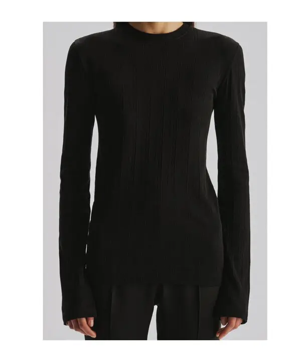 THE ROW Dantea Long-sleeved Crewneck Top - Black