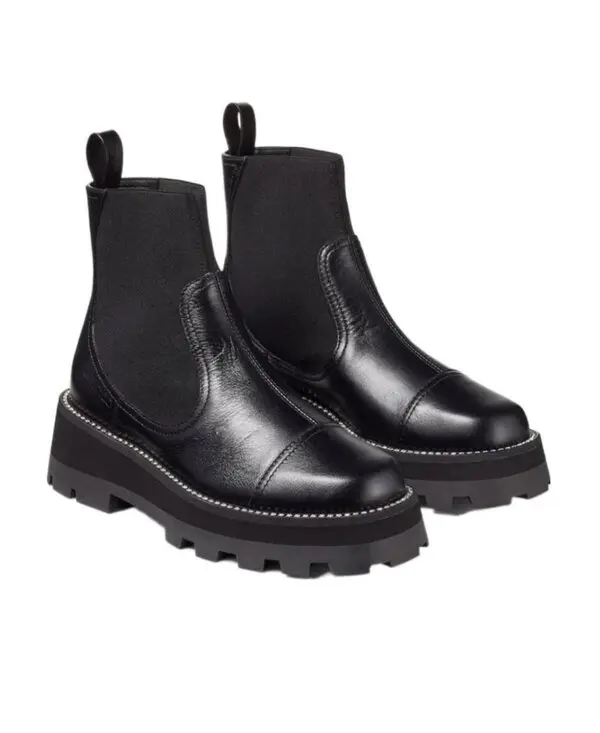 JIMMY CHOO Logo Square Round Head Short Boots