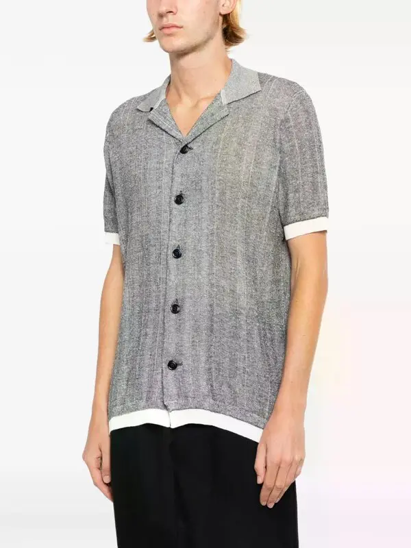 Brioni Ribbed-knit Contrast-trim Polo Shirt