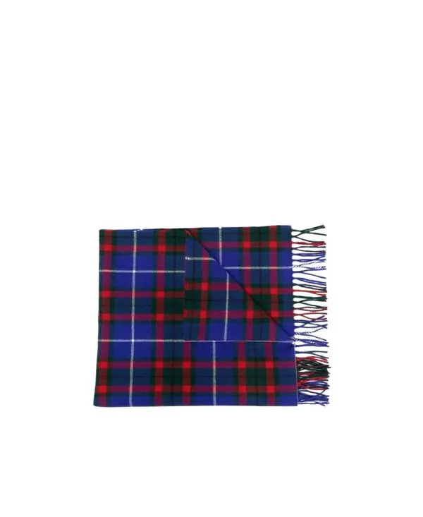 Marni Logo-patch Check Pattern Scarf - Blue