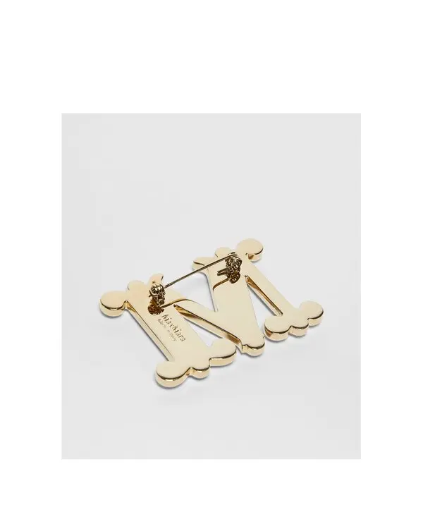 Max Mara Crystal-adorned Monogram Brooch