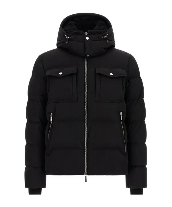 MOORER Hooded Jacket With Flap Pockets - Black
