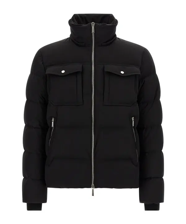 MOORER Hooded Jacket With Flap Pockets - Black