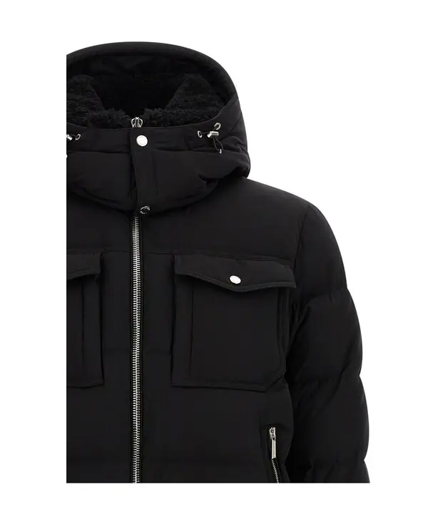 MOORER Hooded Jacket With Flap Pockets - Black