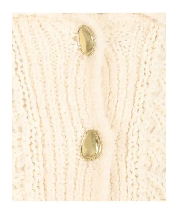 FORTE_FORTE Openwork Polo Knitted Sweater