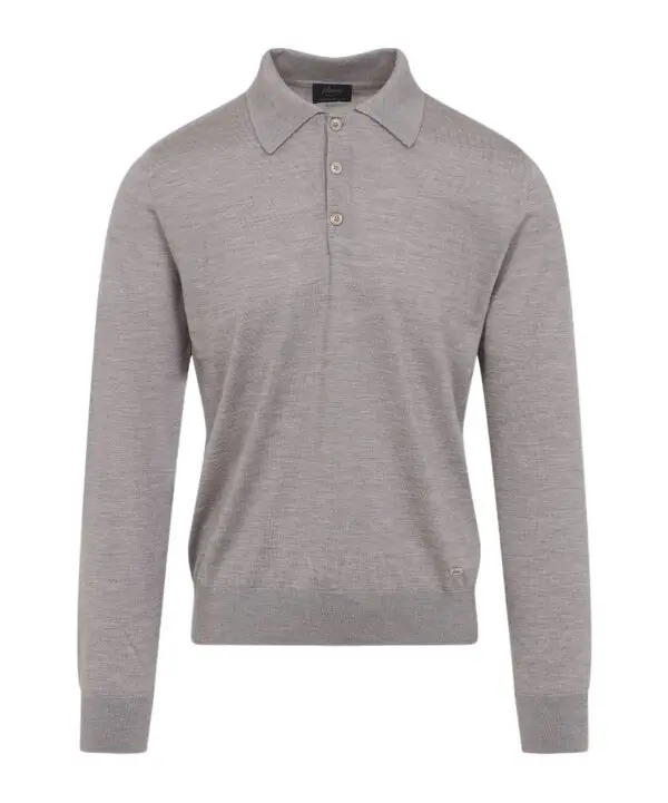 Brioni Fine-knit Polo Shirt - Gray
