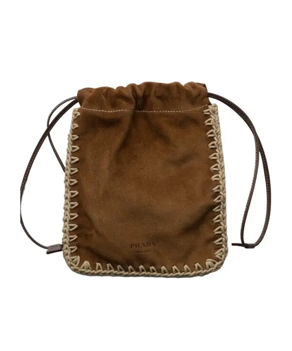 Prada Drawstring Cell Phone Bag - Cocoa Brown