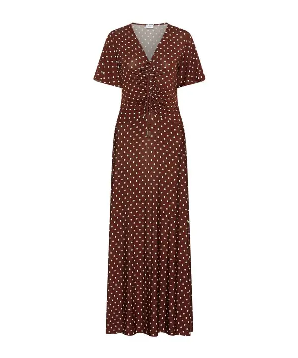 Marella V-neck Polka Dot Maxi Dress