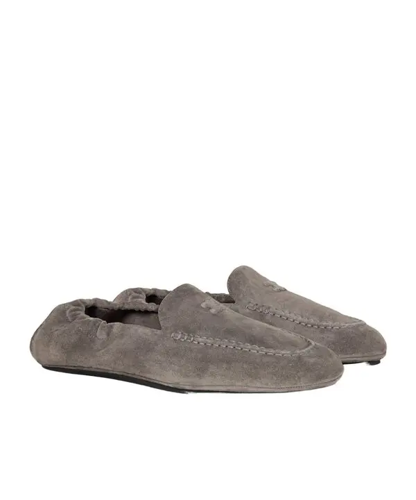 Celine Adam Loafer In Suede Calfskin - Grey
