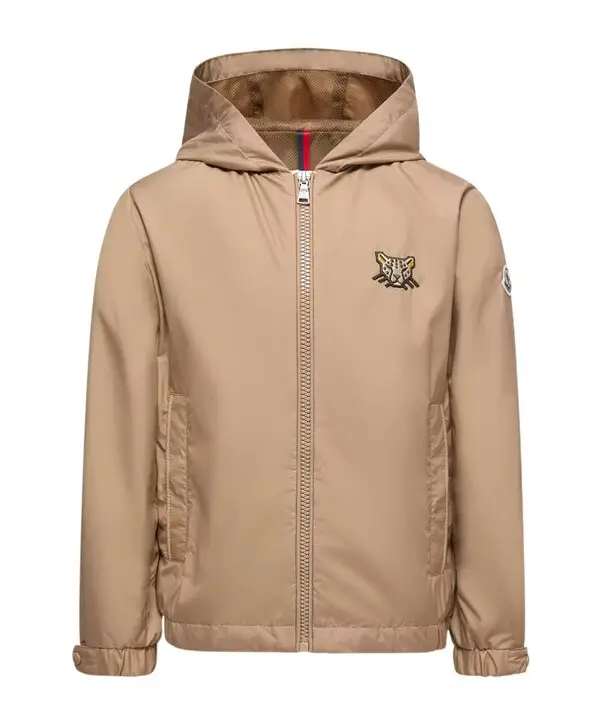 Moncler Merih Hooded Jacket With Embroidered Leopard Print