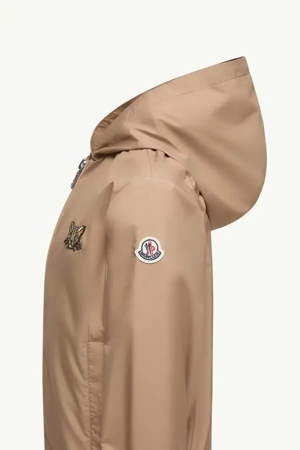 Moncler Merih Hooded Jacket With Embroidered Leopard Print