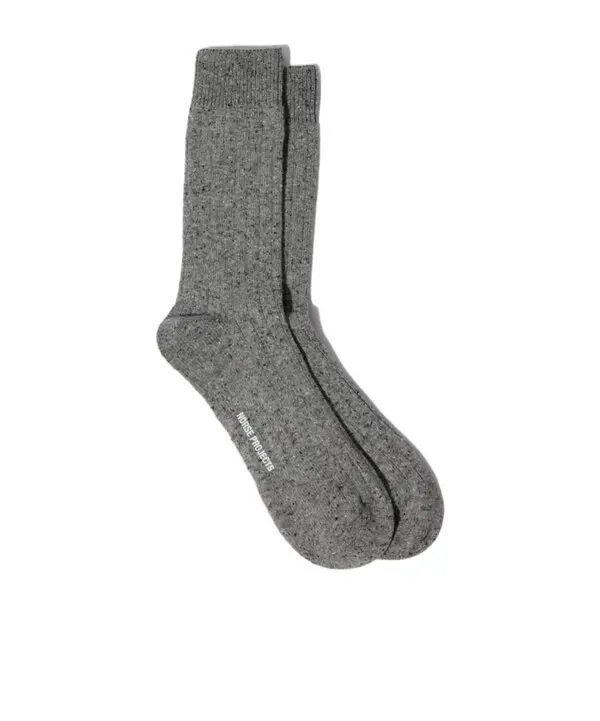 Norse Projects Wool Blend Ribbed Socks - Gray