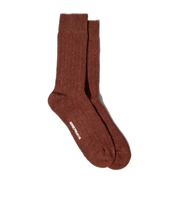 Norse Projects Wool Blend Ribbed Socks - Red