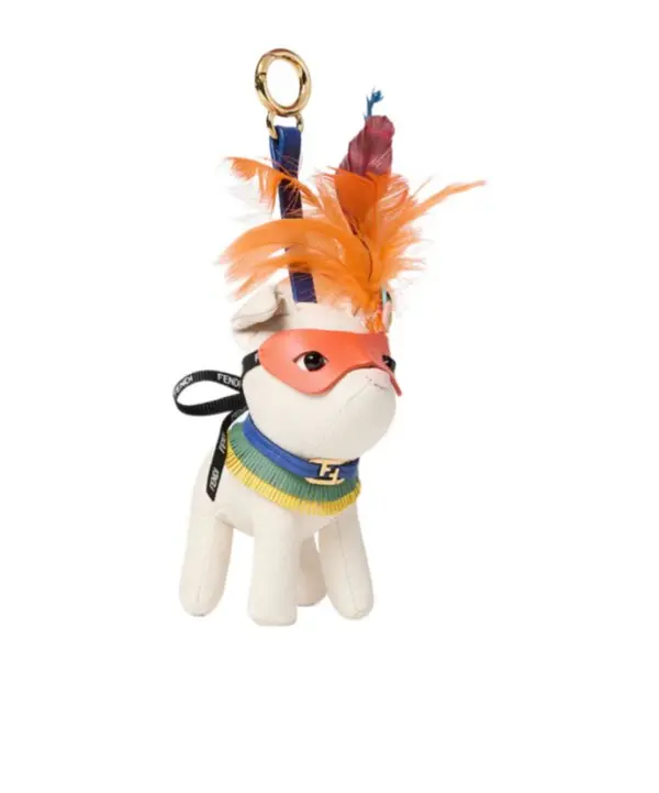 Fendi Dog Charm With Embellishments