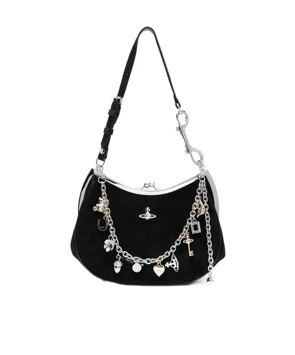 VIVIENNE WESTWOOD Orb Plaque Shoulder Bag - Black