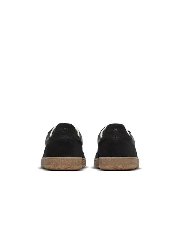Balmain Swan Trainers In Smooth Leather And Suede - Black