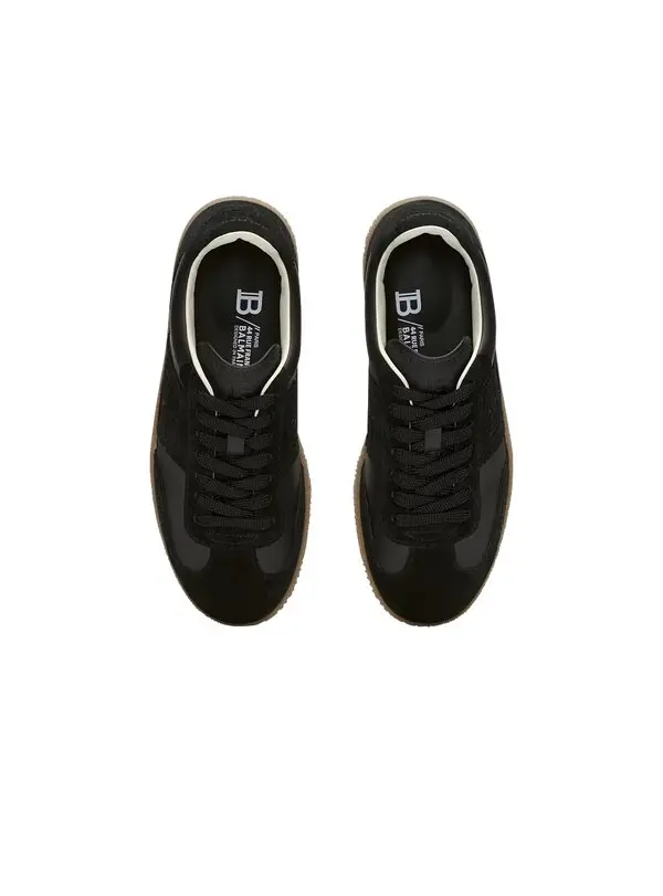 Balmain Swan Trainers In Smooth Leather And Suede - Black