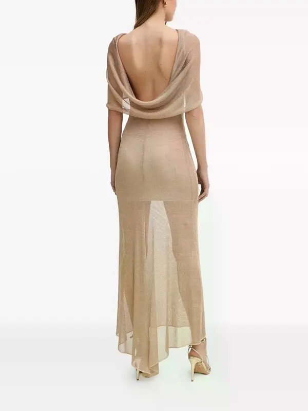 SIMONA CORSELLINI Open-back Mesh-knit Maxi Dress