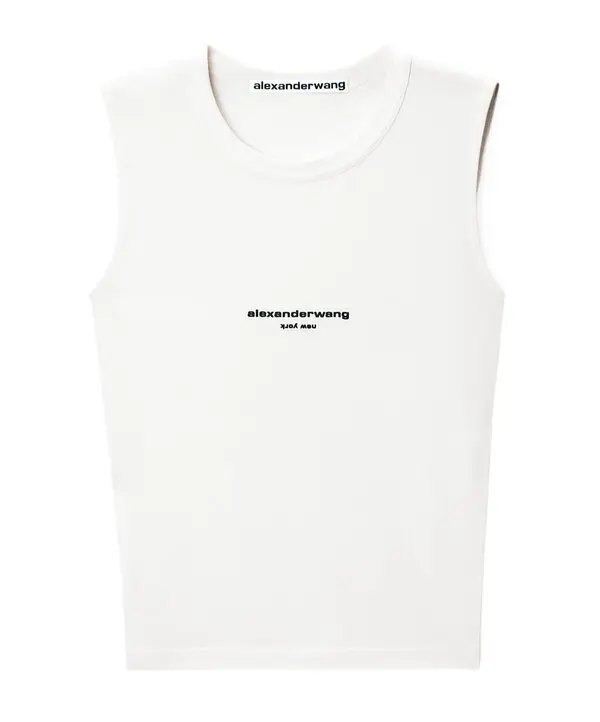 Alexander Wang Fitted Logo Tank Top - White