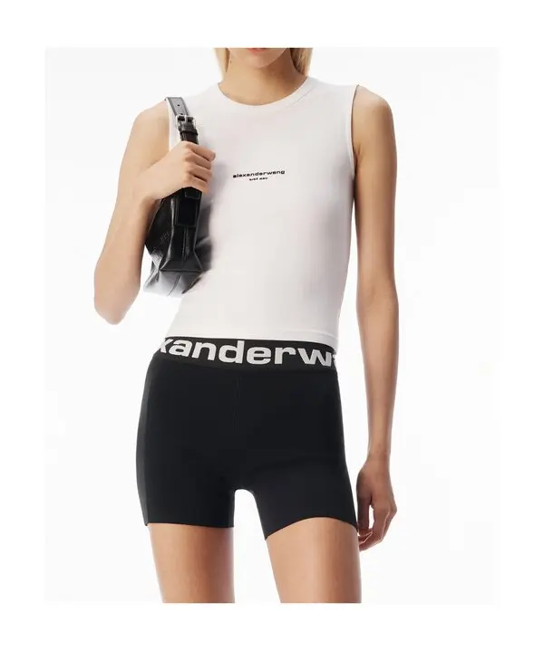 Alexander Wang Fitted Logo Tank Top - White