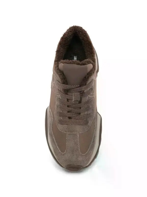 SERGIO MORETTI FIRENZE Shearling-lined Panelled Sneakers