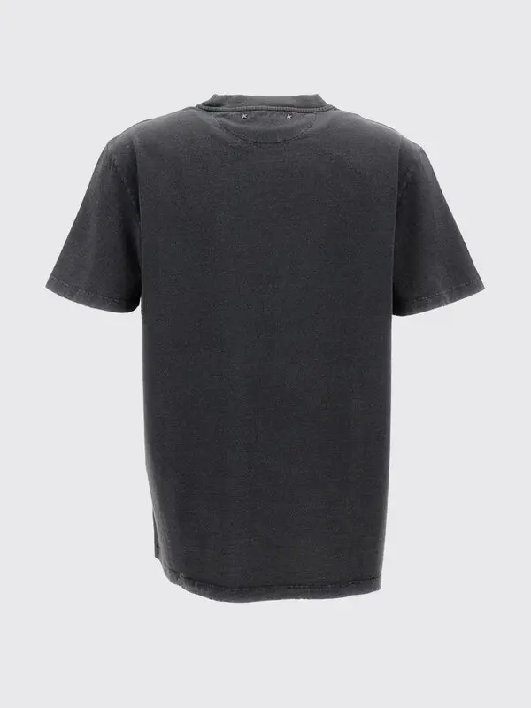GOLDEN GOOSE Short Sleeve T-shirt With Embellished Neckline - Black
