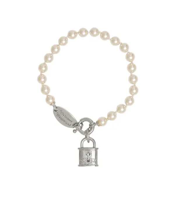 VIVIENNE WESTWOOD Celestia Small Bracelet - Platinum/cream Rose Pearl
