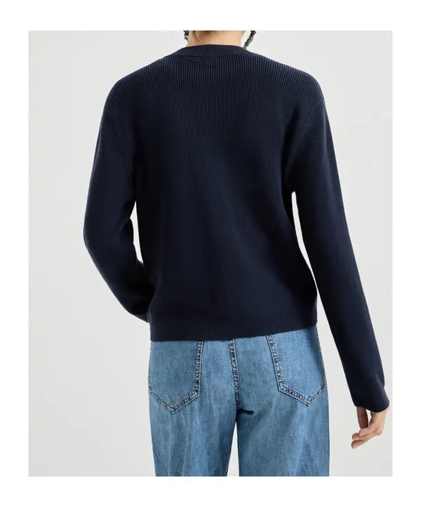 Brunello Cucinelli Ribbed Cardigan With Monili Trim