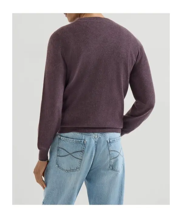 Brunello Cucinelli Ribbed Cashmere Crewneck Sweater - Brown