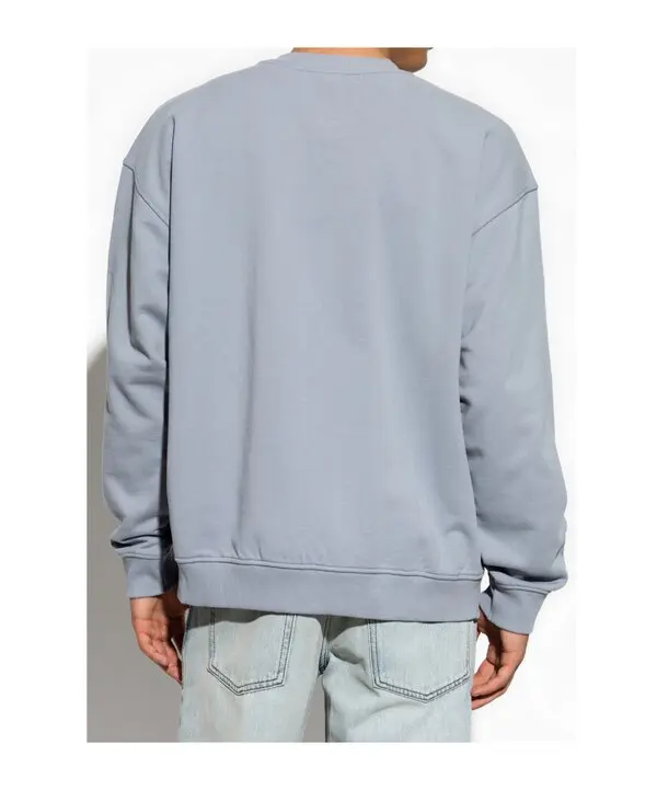 DIESEL® Cotton Sweatshirt With Flocked Oval D Logo