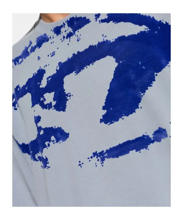 DIESEL® Cotton Sweatshirt With Flocked Oval D Logo