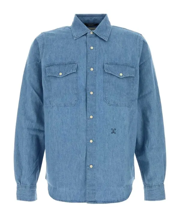 Closed Long-sleeved Shirt - Blue