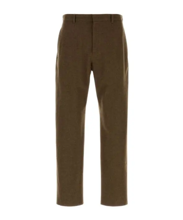 JIL SANDER Wool Felt Tailored Trousers - Brown