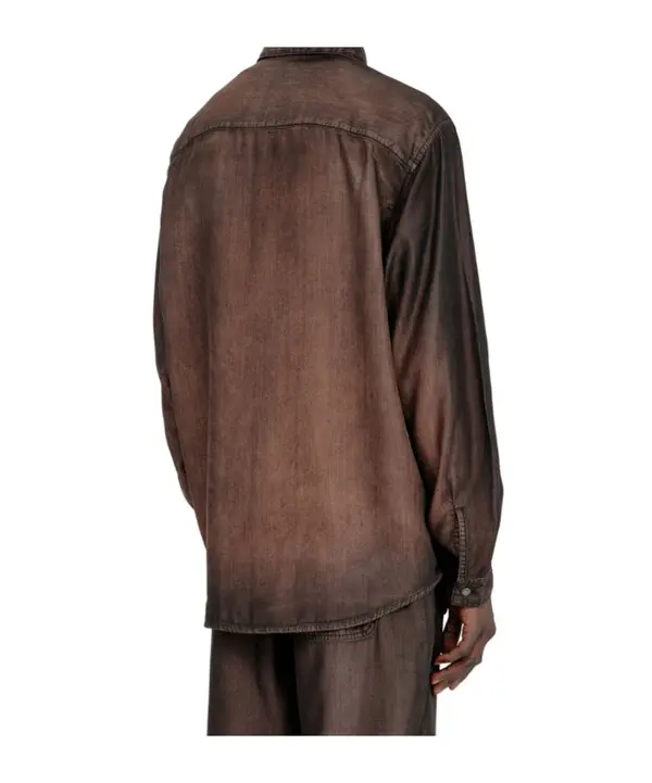 DIESEL® D-simply-s16 Ombre-effect Denim Shirt - Brown