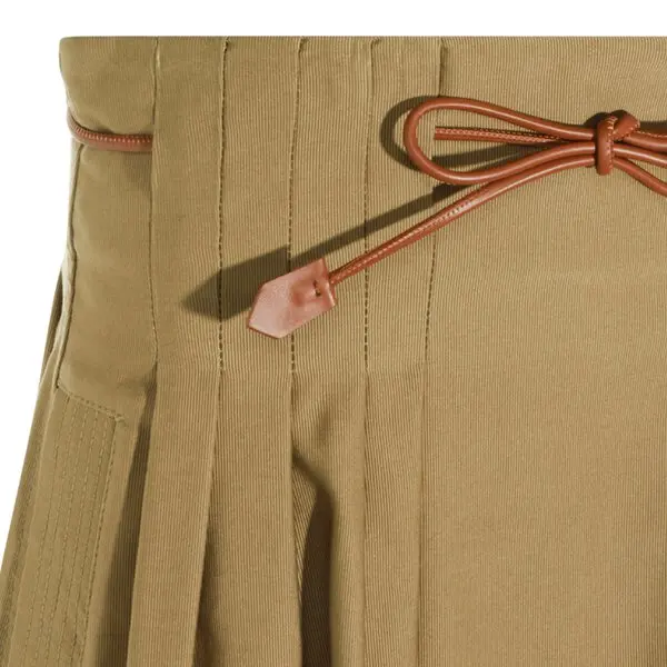 Max Mara Pleated Belted Skirt - Khaki