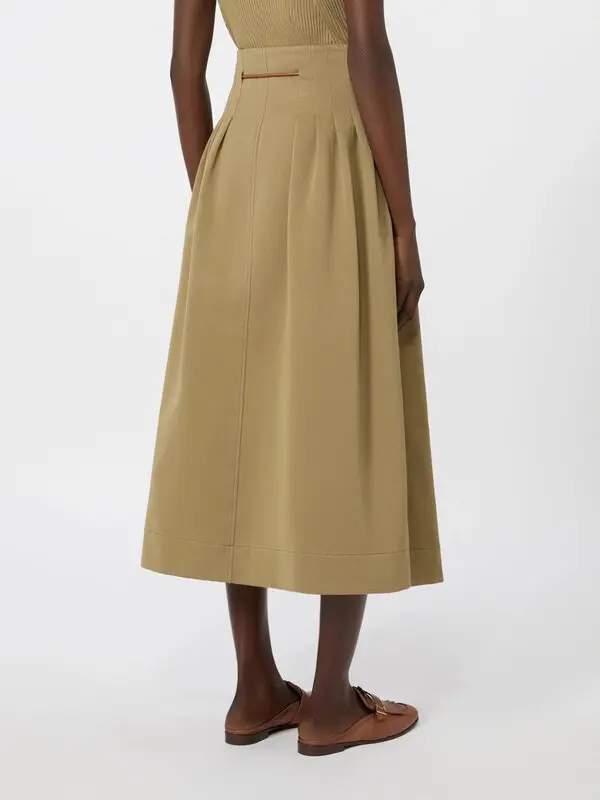 Max Mara Pleated Belted Skirt - Khaki