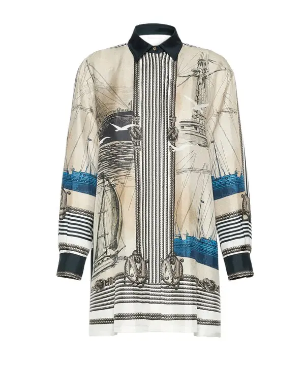 Max Mara Printed Long-sleeved Shirt - Stone