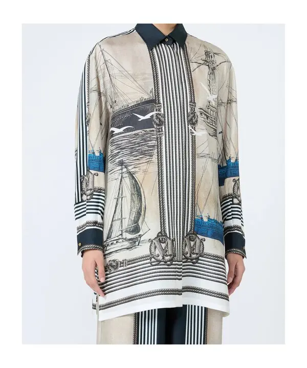 Max Mara Printed Long-sleeved Shirt