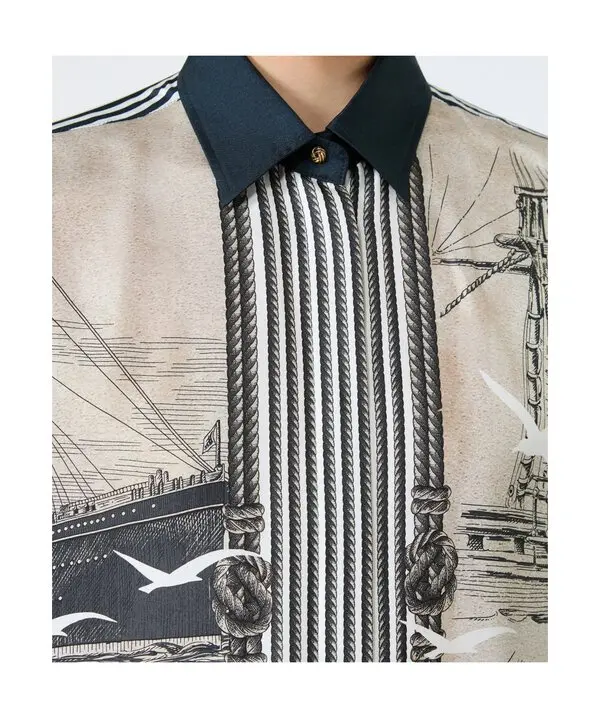 Max Mara Printed Long-sleeved Shirt