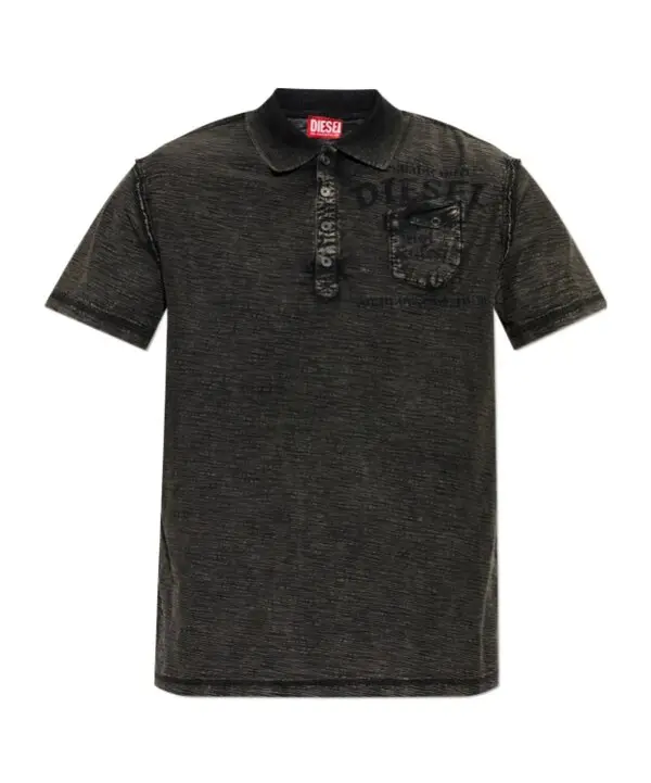 DIESEL® Short-sleeve Polo Shirt - Black