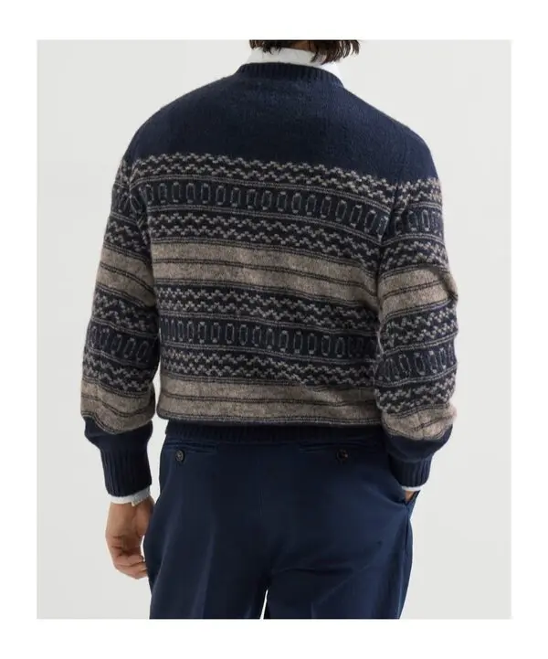 Brunello Cucinelli Fair Isle Crew Neck Sweater