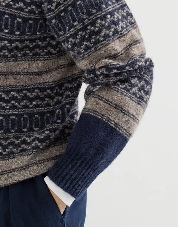 Brunello Cucinelli Fair Isle Crew Neck Sweater