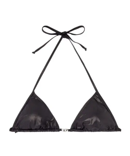 DIESEL® Foil-finish Bikini Top - Black